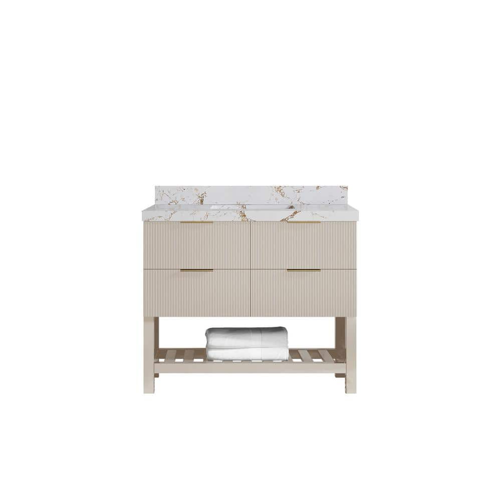 Willow Collections Catalina 42 in. Single Sink Freestanding Fine Grain ...