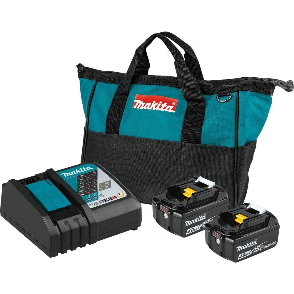 Makita 18V LXT Lithium-Ion 4.0 Ah Battery and Rapid Optimum Charger ...