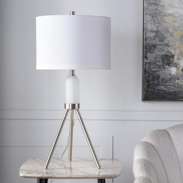 StyleCraft Orion 33.5 in. Silver Contemporary Bedside Table Lamp for ...