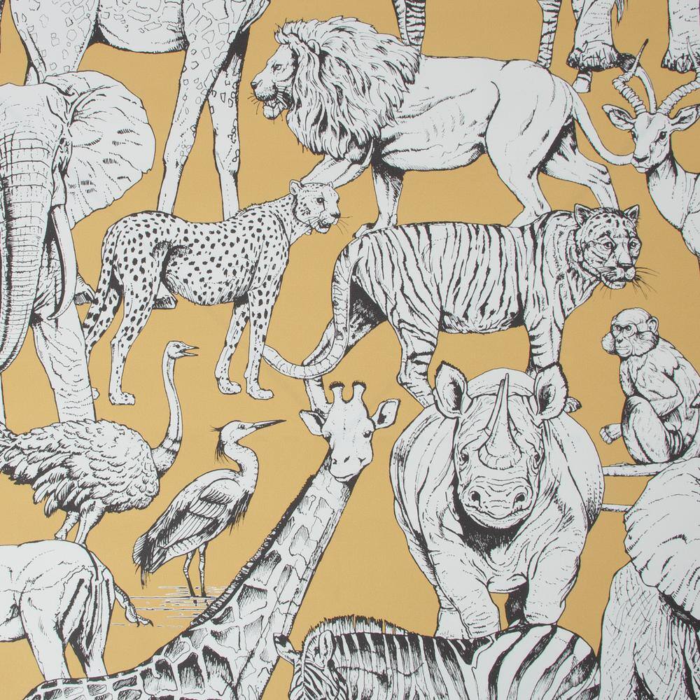 Superfresco Easy Jungle Animals Yellow Paper Strippable Roll (Covers 56 ...