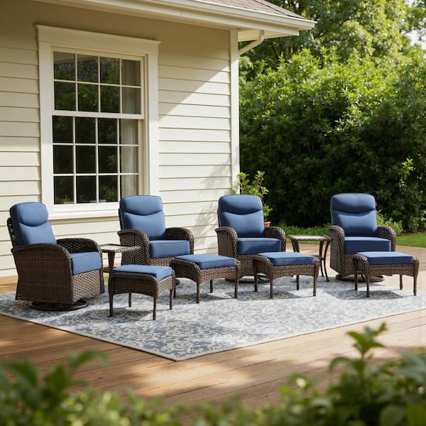 Reviews for Opohoro Luna 6-Piece Brown Wicker Patio Conversation Set ...