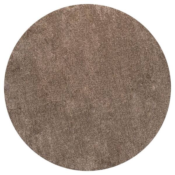 JONATHAN Y Haze Solid Low-Pile Brown 6 ft. Round Area Rug SEU100J-6R ...