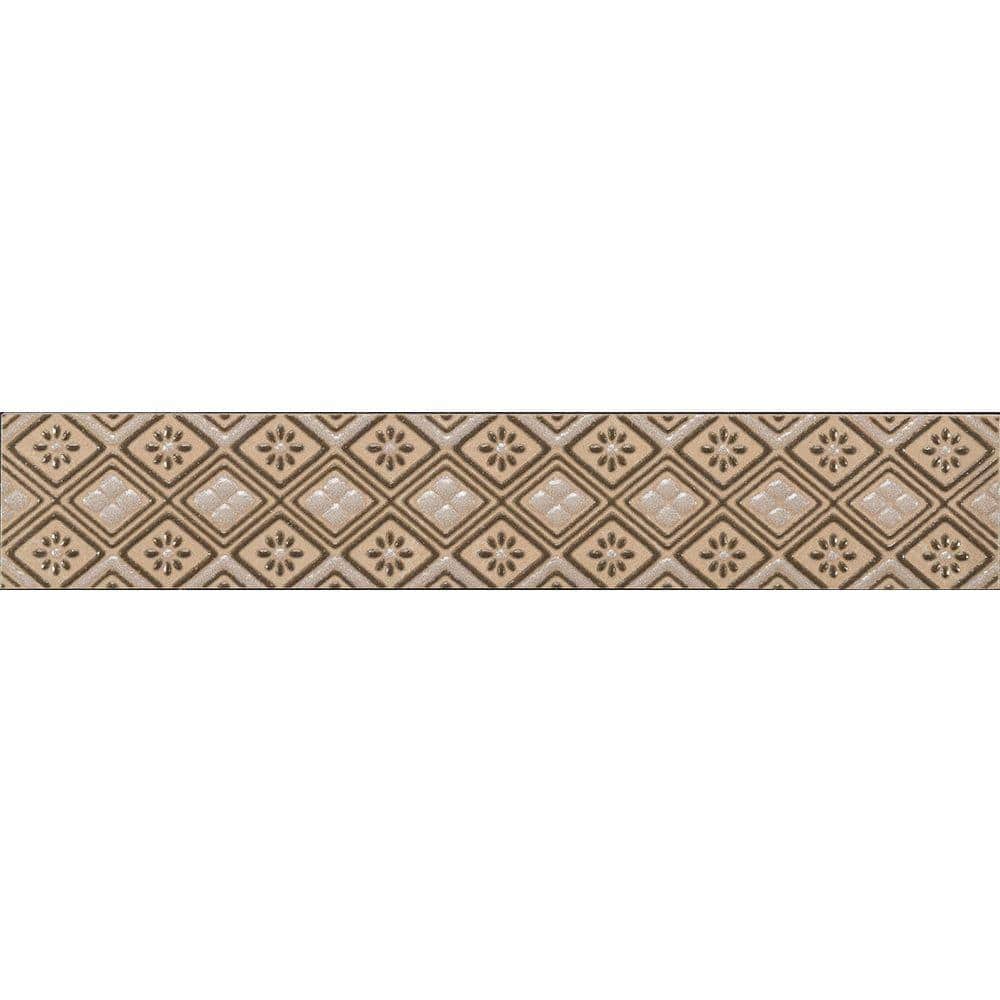 Florida Tile Home Collection Favrales Beige 1.75 in. x 10 in. Ceramic ...