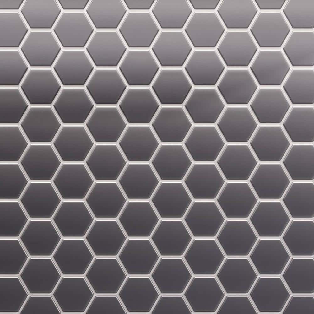 CRUZ BAY STUDIO 3 in. Beehive 10.25 in. x 11.75 in. Hexagon Carbon Matte Glass Mesh-Mounted ...