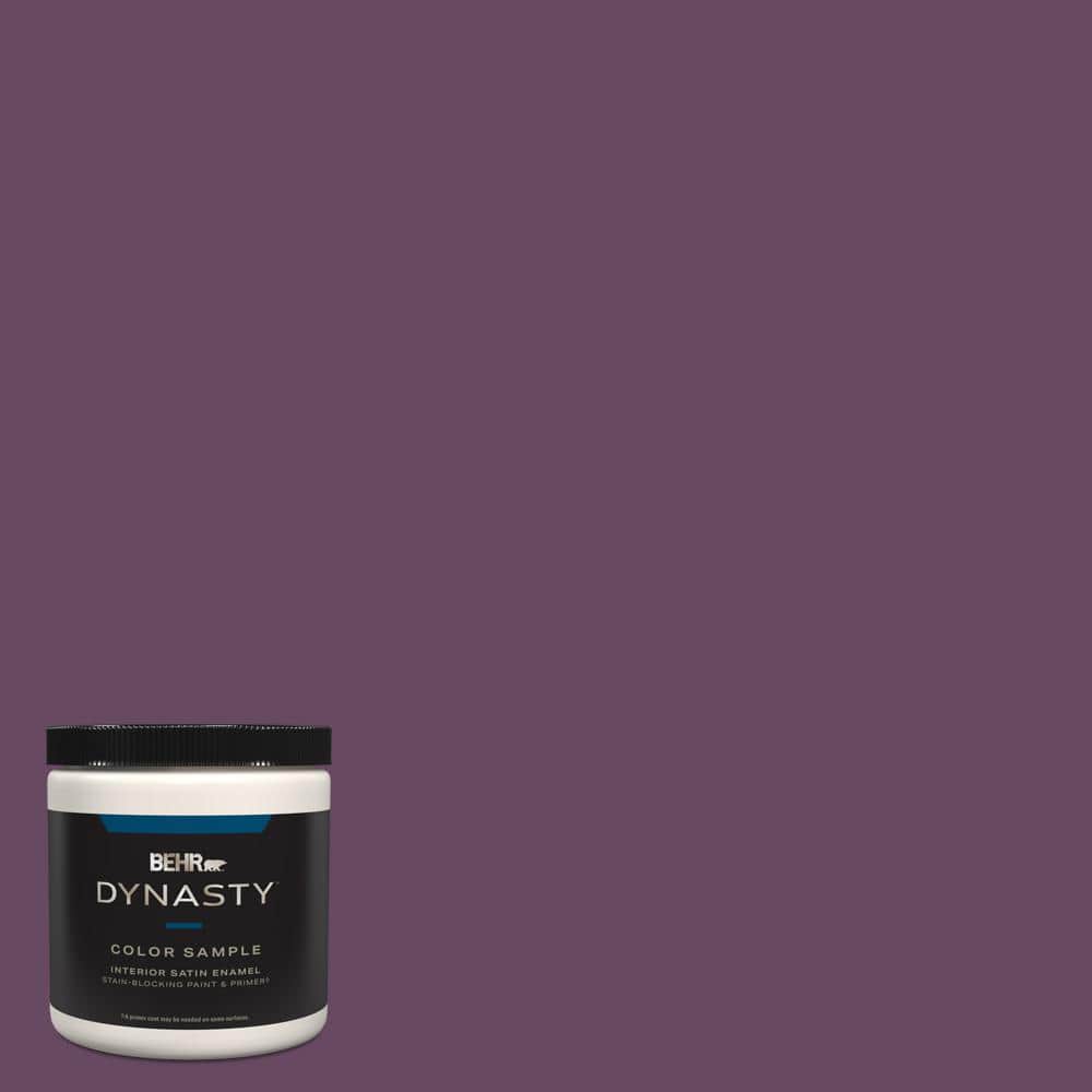 BEHR DYNASTY 8 oz. #680D-7 Bunchberry Satin Enamel Stain-Blocking ...