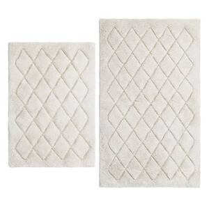 VERA WANG Tufted Diamond White Cotton 2-Piece Rug Set USHS6D1117231 ...