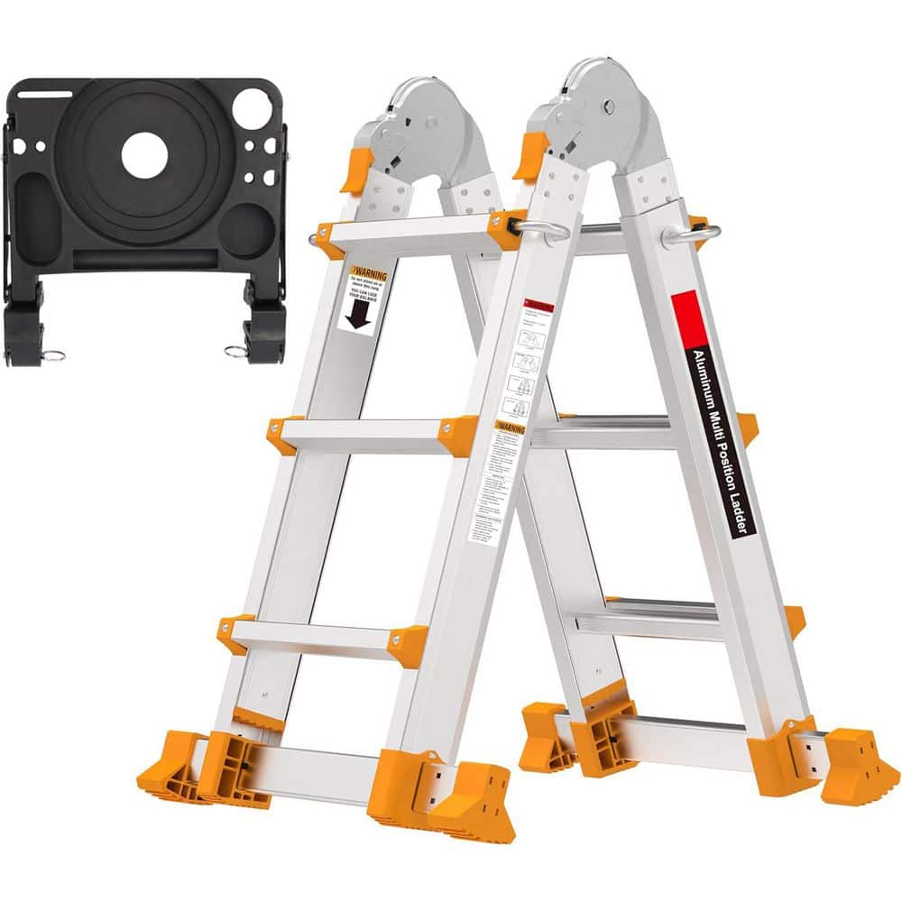 17 ft. Aluminum Multi-Position Ladder with Stabilizer Bar, 330 lb ...