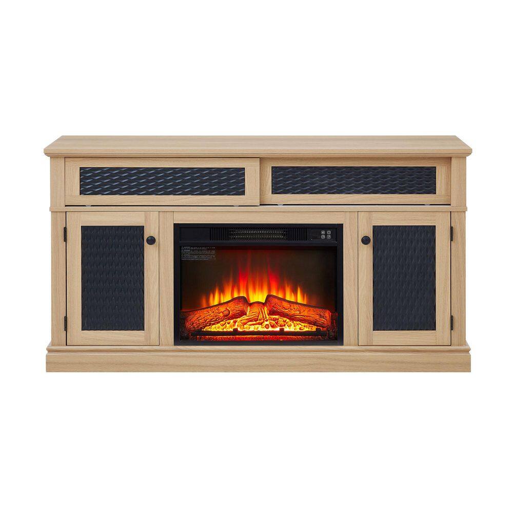 Kadehome 59 in. Freestanding Wood 23 in. Electric Fireplace Insert TV ...