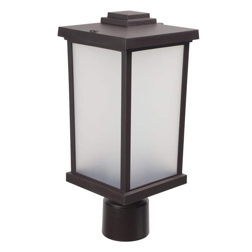 SOLUS Artisan Square 1-Light Bronze Hardwired Outdoor Weather Resistant ...