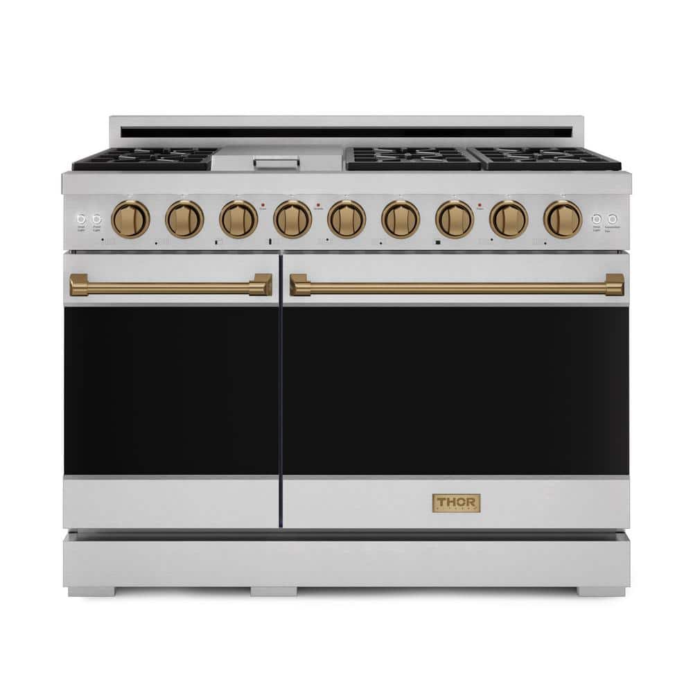 Thor Kitchen Gordon Ramsay Series 48 in. 6-Burners Freestanding Double ...