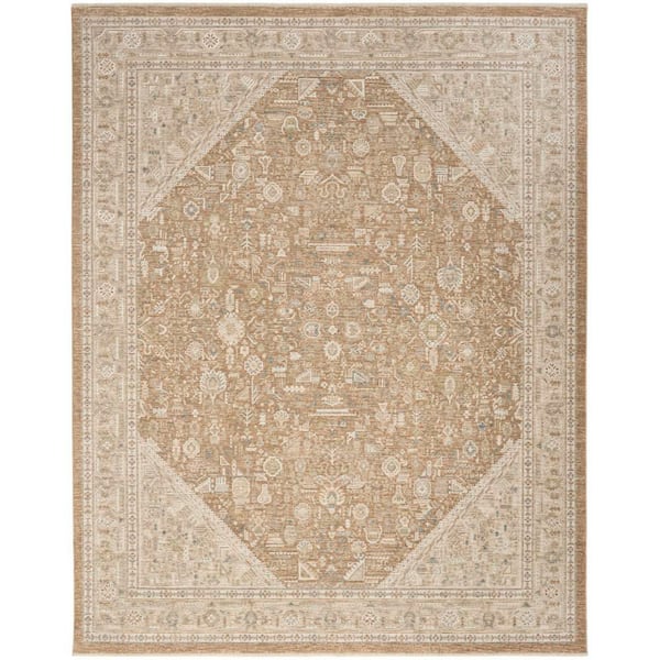Nourison Harbor Mocha 10 ft. x 13 ft. Floral Traditional Area Rug ...
