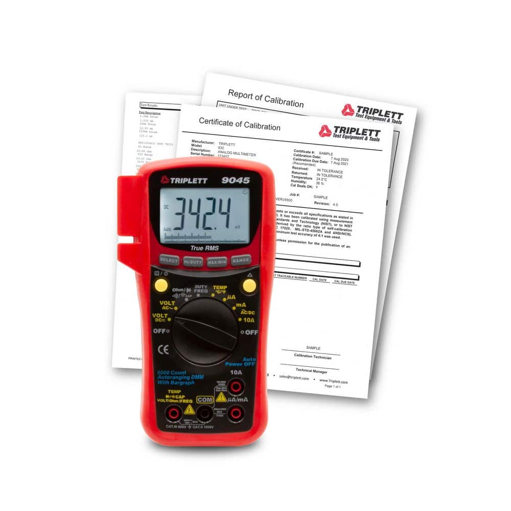 TRIPLETT Multimeter with Certificate of Traceability to N. I. S. T ...