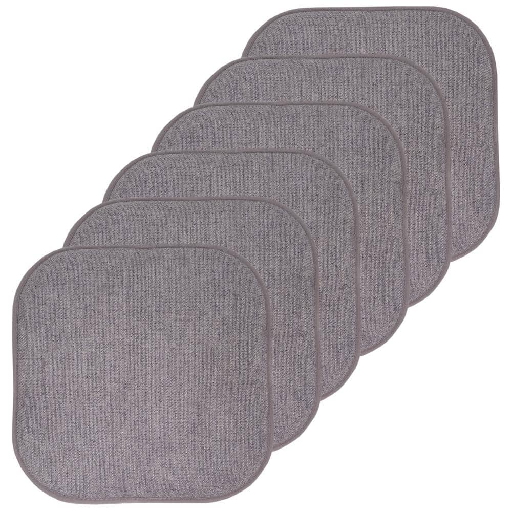 Sweet Home Collection Alexis Grey/Silver 16 in. x 16 in. Non Slip ...