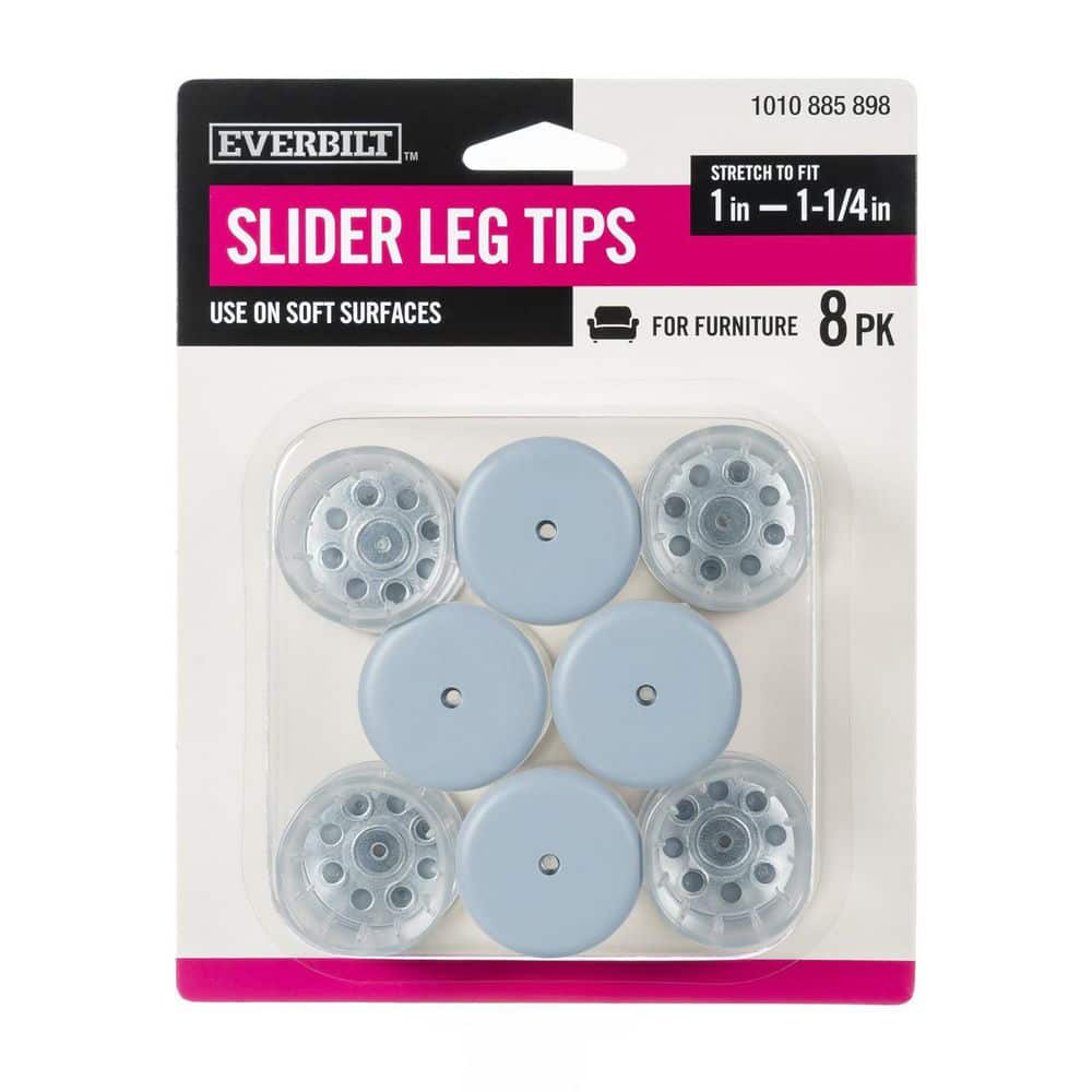 Everbilt 1 in. Clear Round Leg Tip Slider (8-Pack) 41-H1018 - The Home ...