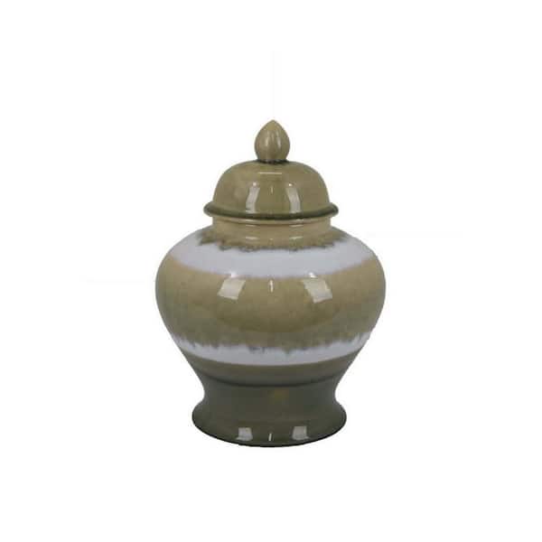 Benjara Ceramic Jar with Lid BM312719 - The Home Depot