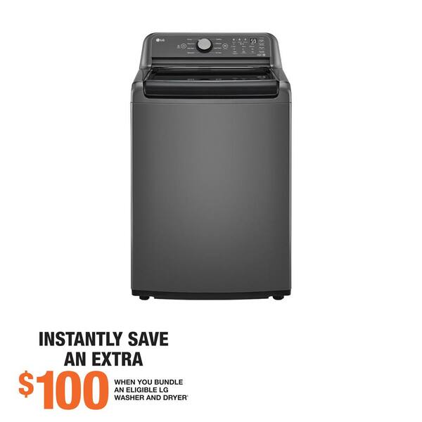 LG 5.0 cu. ft. Top Load Washer in Middle Black with Impeller, NeverRust ...