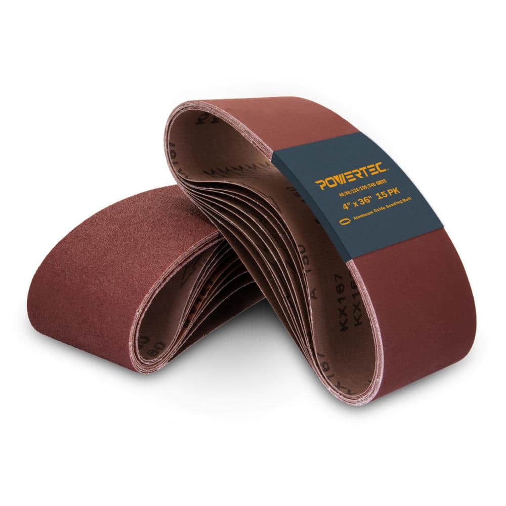 ‎POWERTEC 4 in. x 36 in. 6 Each of 40/80/120/150/240 Grits, Aluminum ...