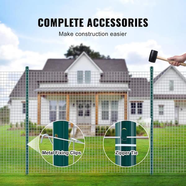 VEVOR 4 ft. Fence Post, T-Post Heavy-Duty Metal Fence Posts, Sturdy ...