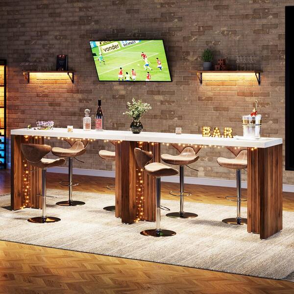 White Free Standing Bar Free Standing 60" Dry Bar