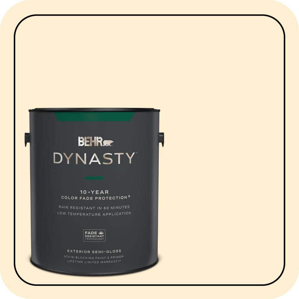 BEHR DYNASTY 1 gal. #330A-1 Bonnie Cream Semi-Gloss Exterior Stain ...