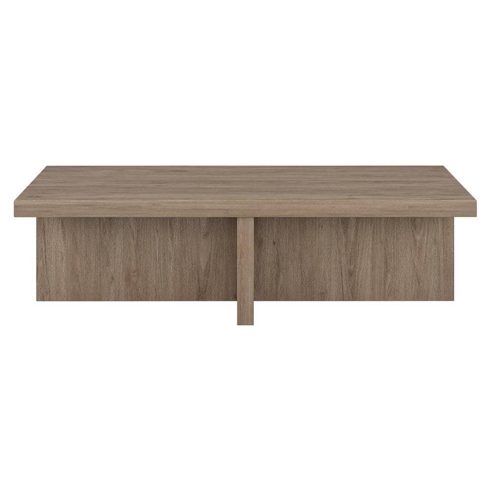 Meyer&Cross Elna 54 in. Antiqued Gray Oak Rectangle MDF Top Coffee ...