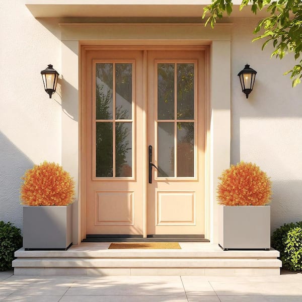 poetree 2 ft. Artificial Cedar Topiary Tree Fall Decor with Ground ...