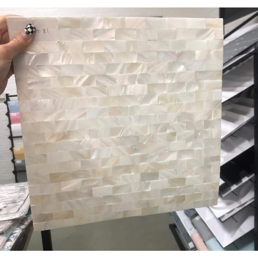 Buy Natural Sea Shell/Peal White Seamless 12 in. x 12 in. Rectangle ...