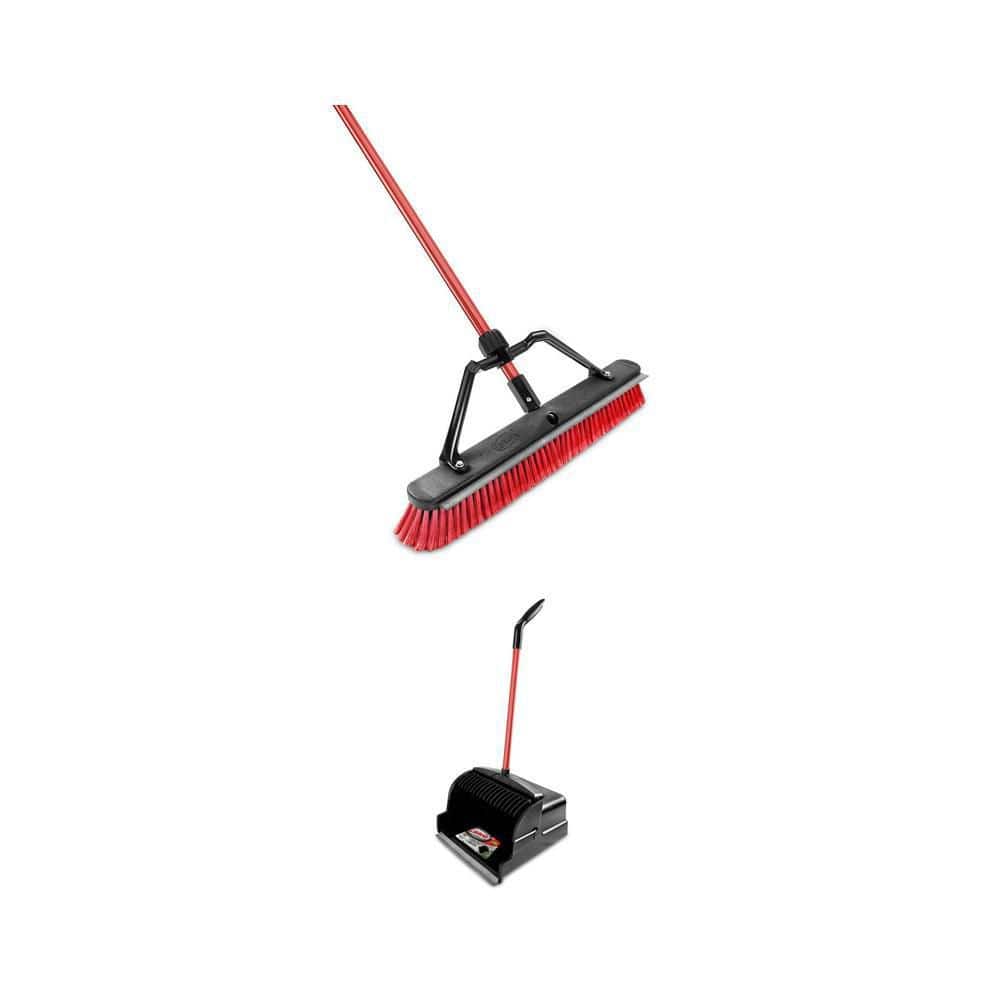 Libman 24 in. Heavy-Duty Multi-Surface Squeegee Push Broom and 16 in ...