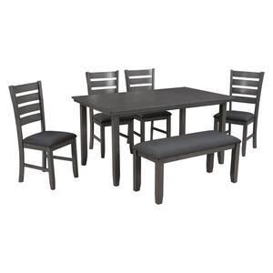 Venetian Worldwide 6-Piece 60 In. Length Gray Dining Set with Bench VP ...