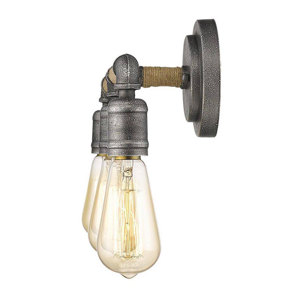 HomeRoots 1.8 in. Gray Indoor Hardwired Sconce with No Bulbs Included ...