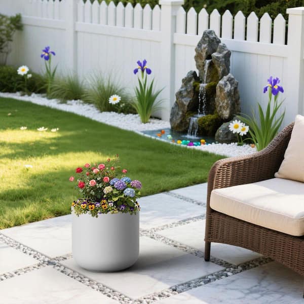 DurX-litecrete 14 in. Medium Pearl White(Upgraded Interior) Concrete ...