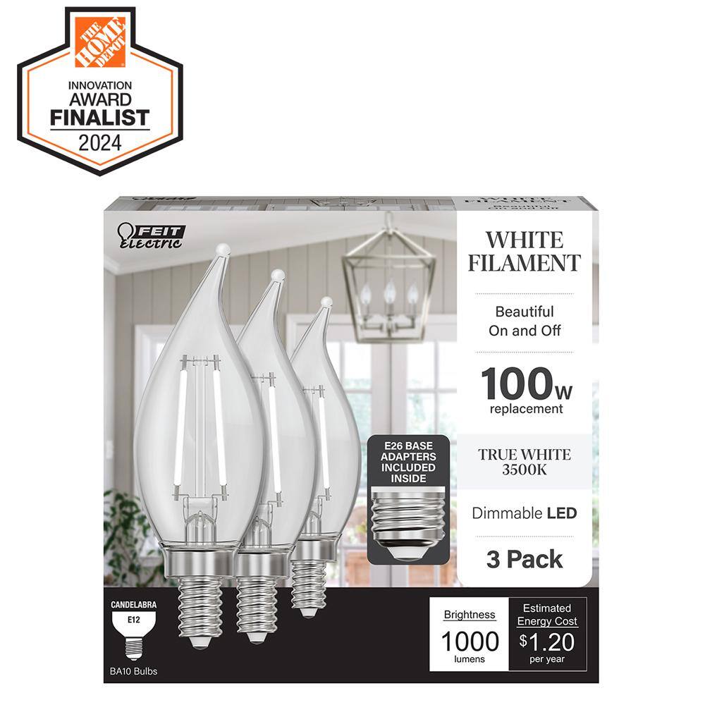 Reviews for Feit Electric 100W Equivalent BA10 E12/E26 Candelabra ...