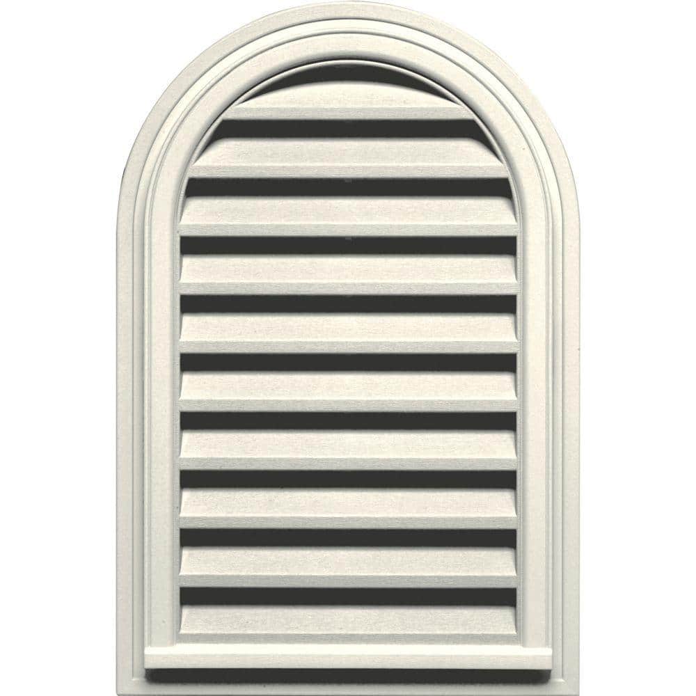 Builders Edge 22 in. x 32 in. Round Top Plastic Built-in Screen Gable ...