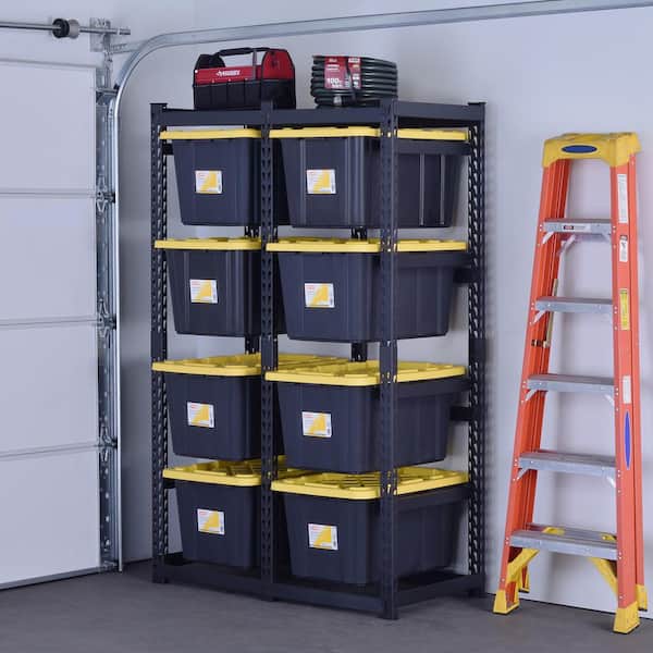 Husky 10-Tote Metal Storage Rack for HDX 14 and 27 Gal. Totes (50 in. W ...