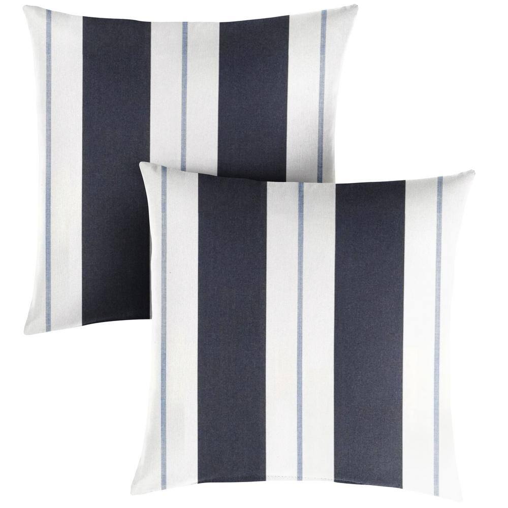 SORRA HOME Sunbrella Relate Harbor Square Indoor/Outdoor Throw Pillow ...