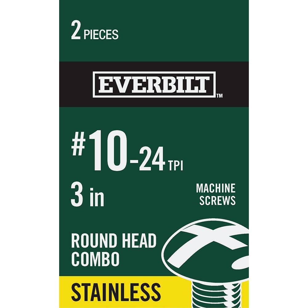 Everbilt 10 24 X 3 In Combo Round Head Stainless Steel Machine Screw Everbilt 10 24 X 3 In Combo Round Head Stainless Steel Machine Screw