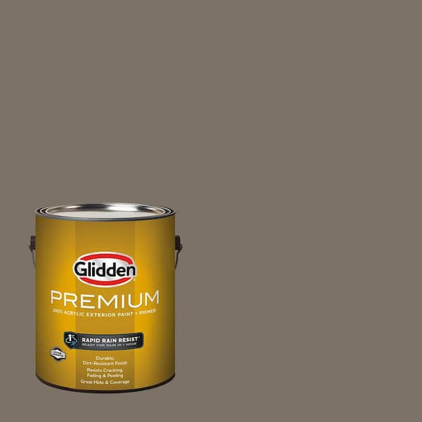 Glidden Premium 1 gal. PPG1000-6 Thunderstruck Satin Exterior Latex ...