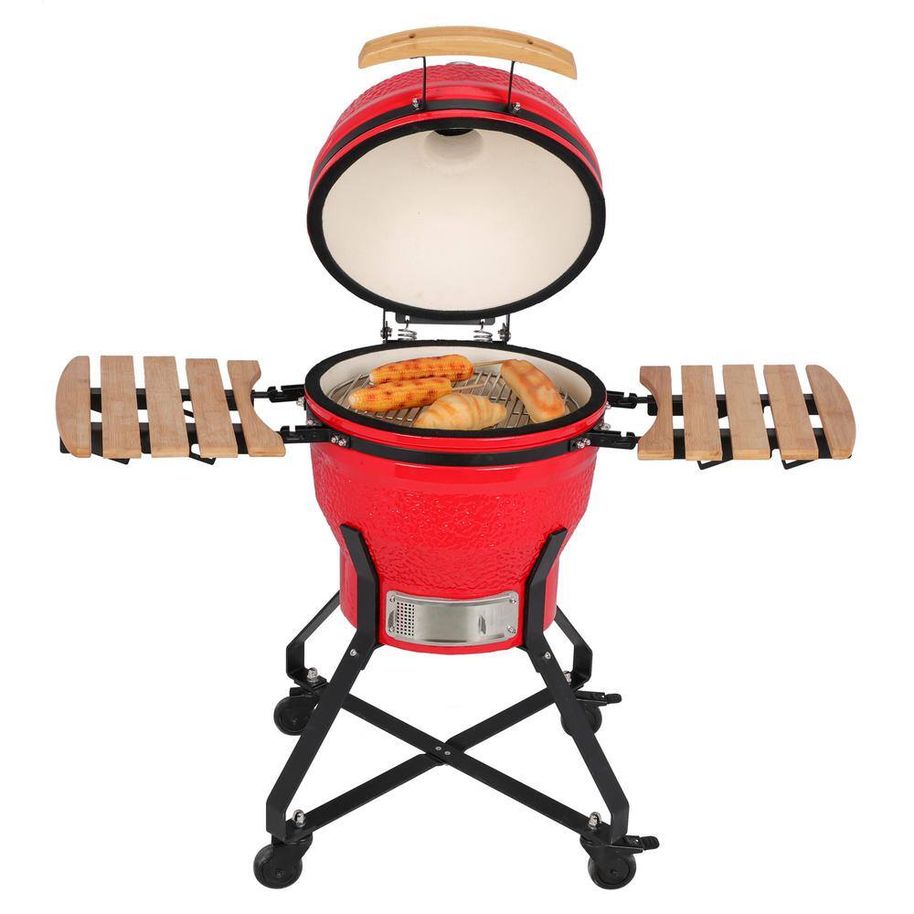 18 in. Steel Charcoal Grill in Red J-68037571 - The Home Depot