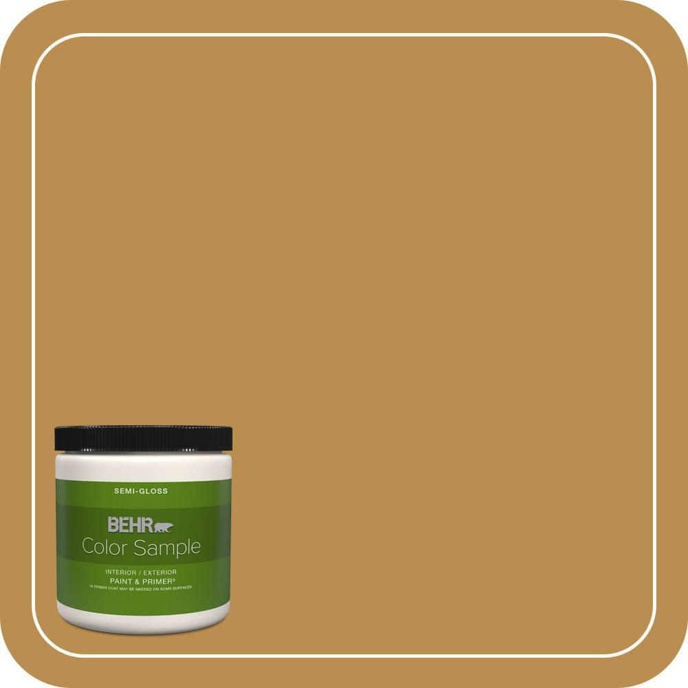 BEHR PREMIUM PLUS 8 oz. #320D-6 Lion Mane Semi-Gloss Interior/Exterior ...