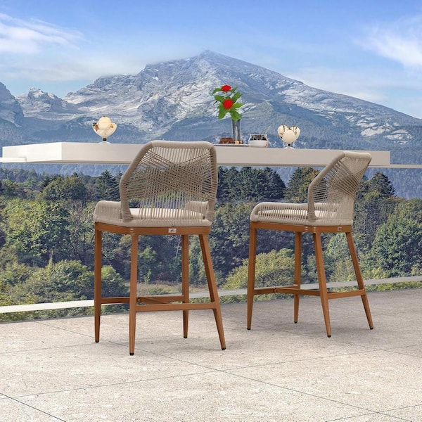 PURPLE LEAF Modern Aluminum Rectangle Counter Height Top Table and ...