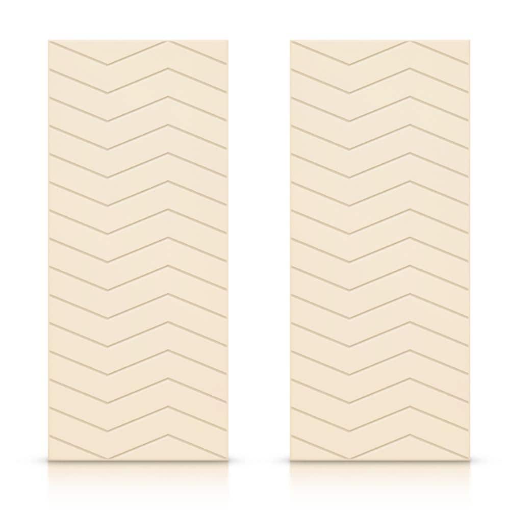 CALHOME 48 in. x 84 in. Hollow Core Beige Painted Composite MDF ...