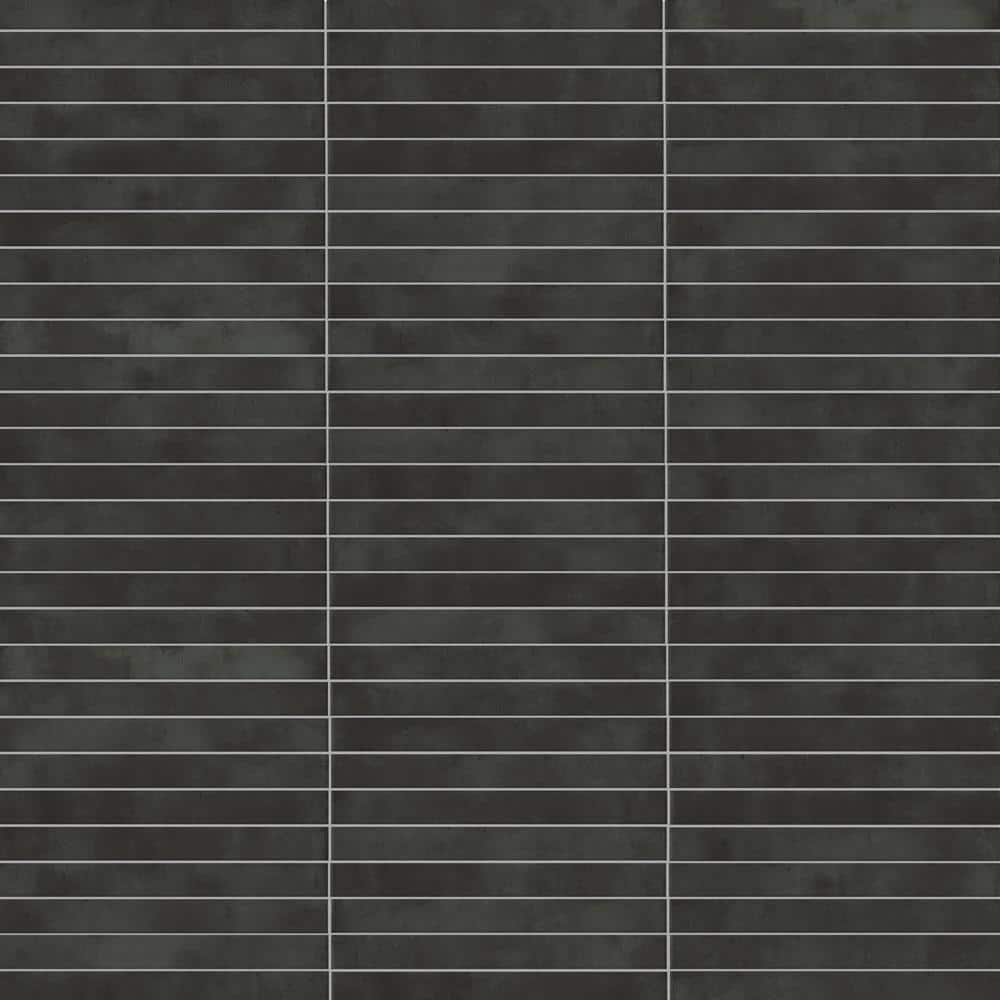 Merola Tile Phoenix Charcoal 1-7/8 in. x 17-3/4 in. Porcelain Floor and ...