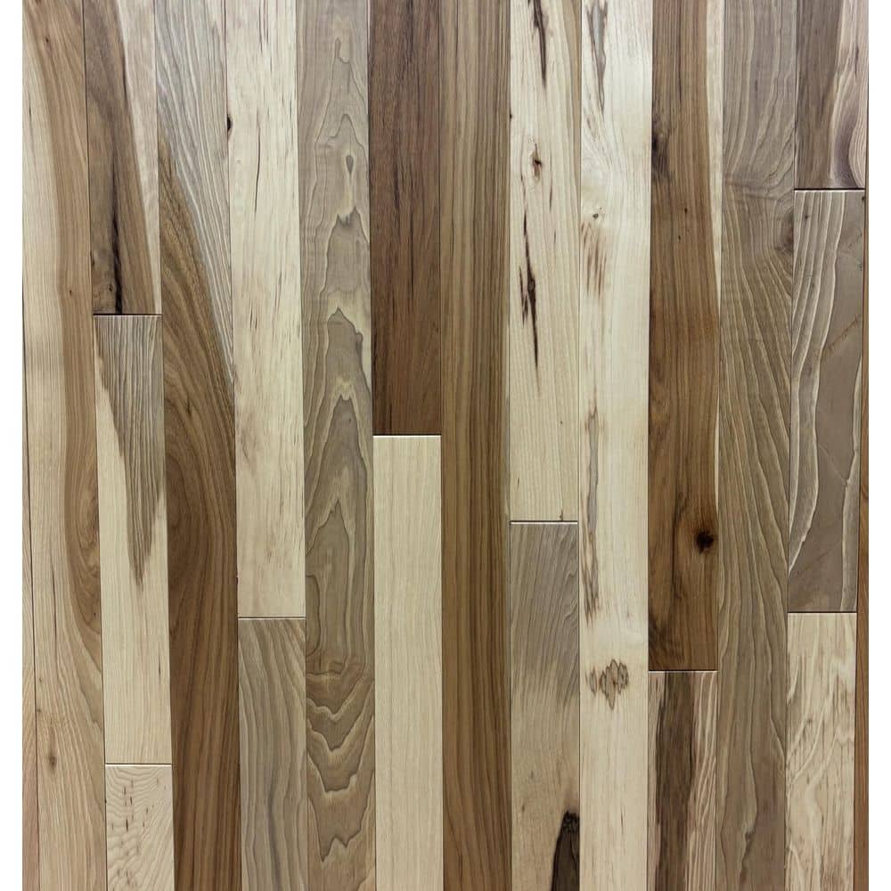 CENTURY FLOORING Builder Natural Hickory 3/4 in. T x 2 1/4 in. W Smooth ...