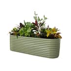 vego garden 32 in. Extra-Tall x 42 in. Round Pearl White Metal Raised ...