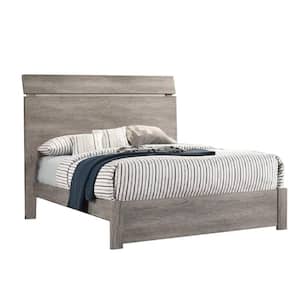 Benjara Maze Gray Wood Frame King Size Platform Bed with Button Tufted ...