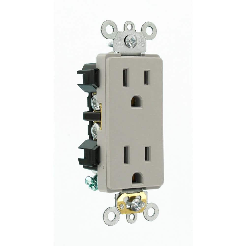 Leviton Decora Plus 15 Amp 125 V Heavy Duty Duplex Outlet/Receptacle ...
