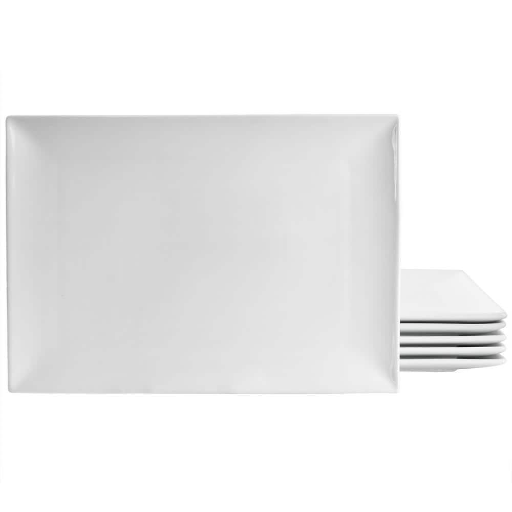 OUR TABLE Simply White 13in x 9in 6 Piece Platter Tray Set in White ...
