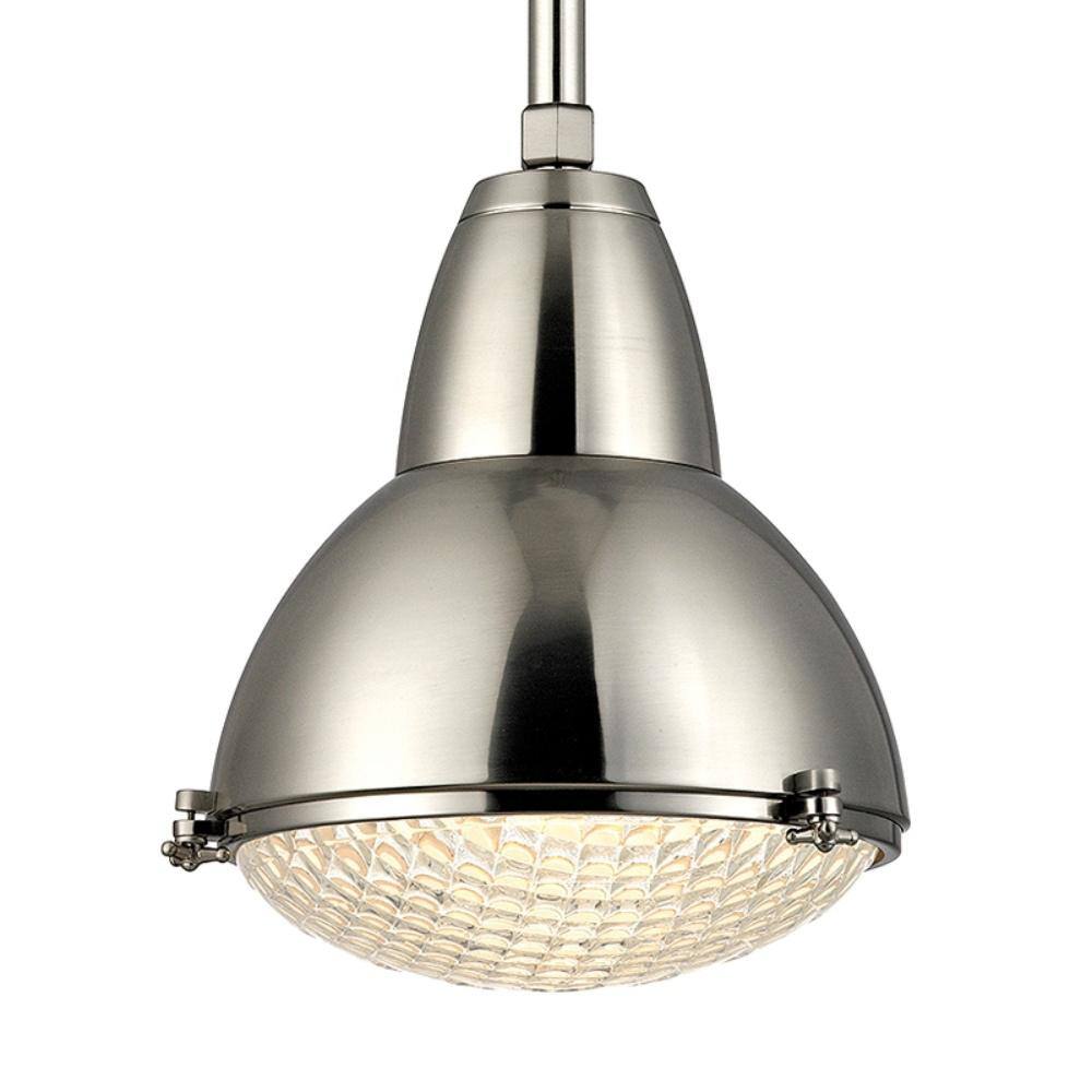 Fifth and Main Lighting Fairfax 1-Light Satin Nickel Shaded Pendant ...