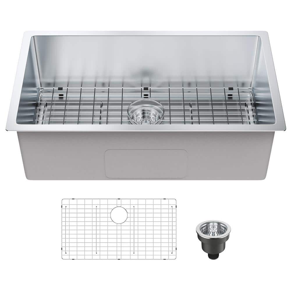 VEVOR Kitchen Sink 304 Stainless Steel Drop-In Sinks 30 in. Undermount ...