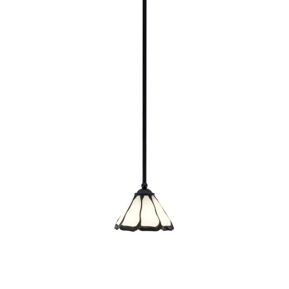 Clevelend 100-Watt 1-Light Black Pendant Mini Pendant Light with Pearl ...